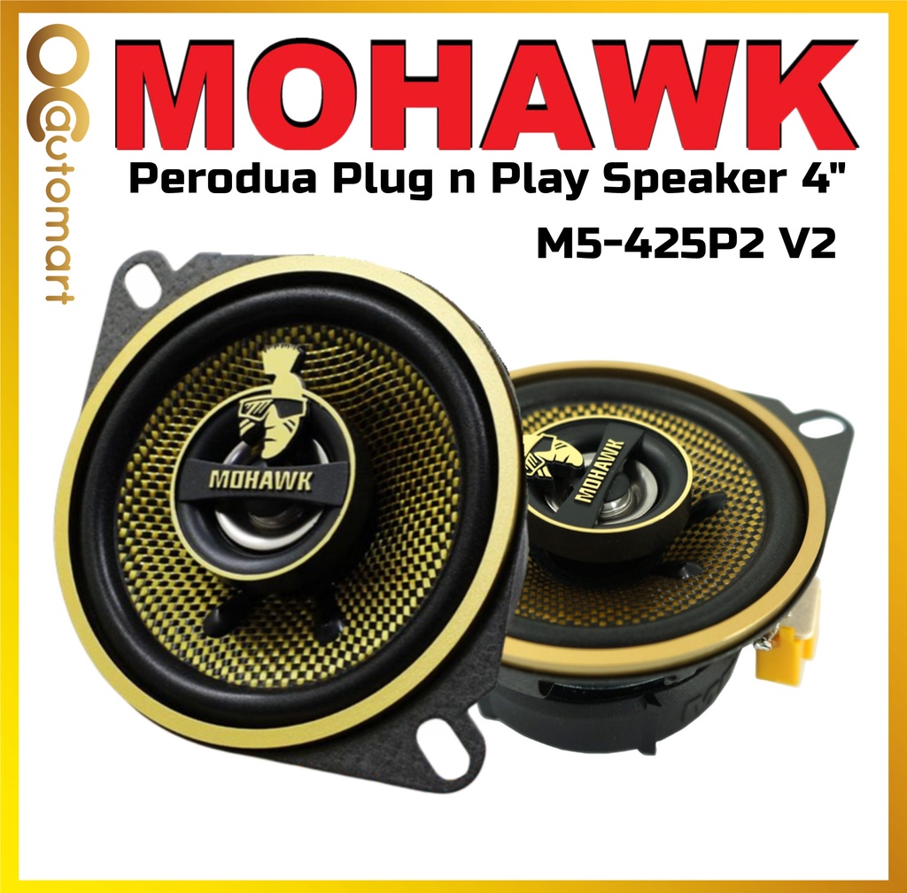 MOHAWK M5-425P2 V2 OEM Spk 4"Inch 2 Way Coaxial Speaker Plug & Play Spk Kereta Spiker For ...
