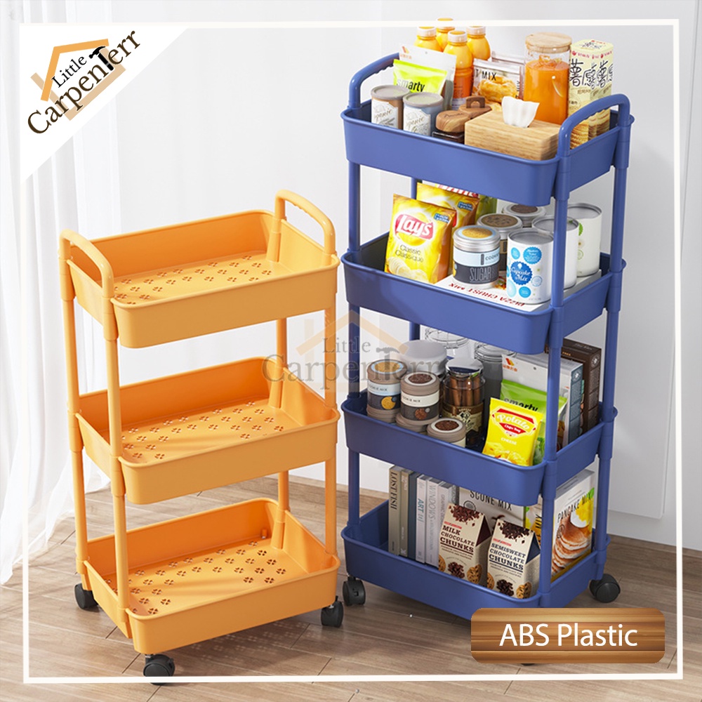 Little Carpenterr Kitchen Trolley Kitchen Rack Plastic Troli Dapur Home ...
