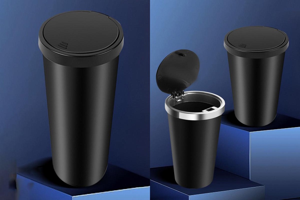 Car Trash Holder Auto Litter Container 800ml Car Trash with Lid ...