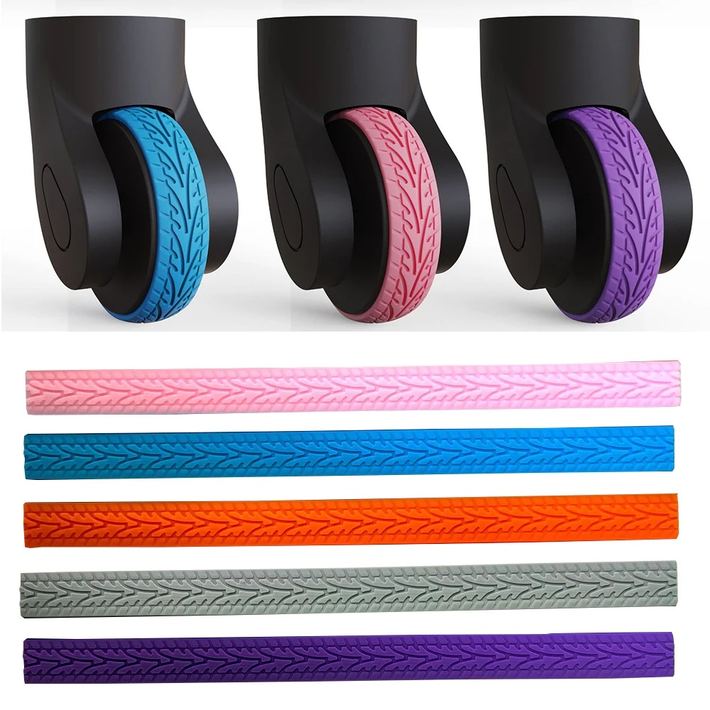 DIY Wear-resistant Trolley Wheel Protector Reduce Noise Silicone Wheels ...