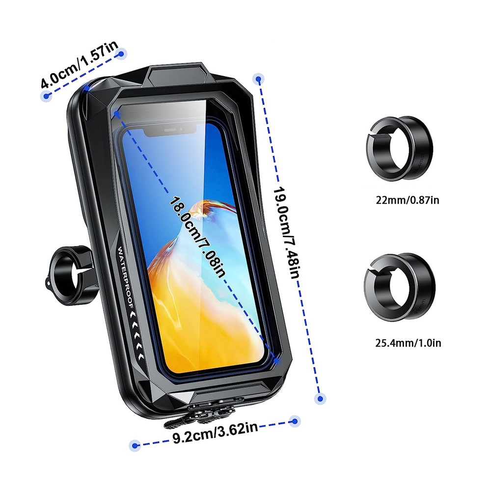 Motorcycle Phone Holder Waterproof Bicycle Phone Mount Pouch with Sun ...