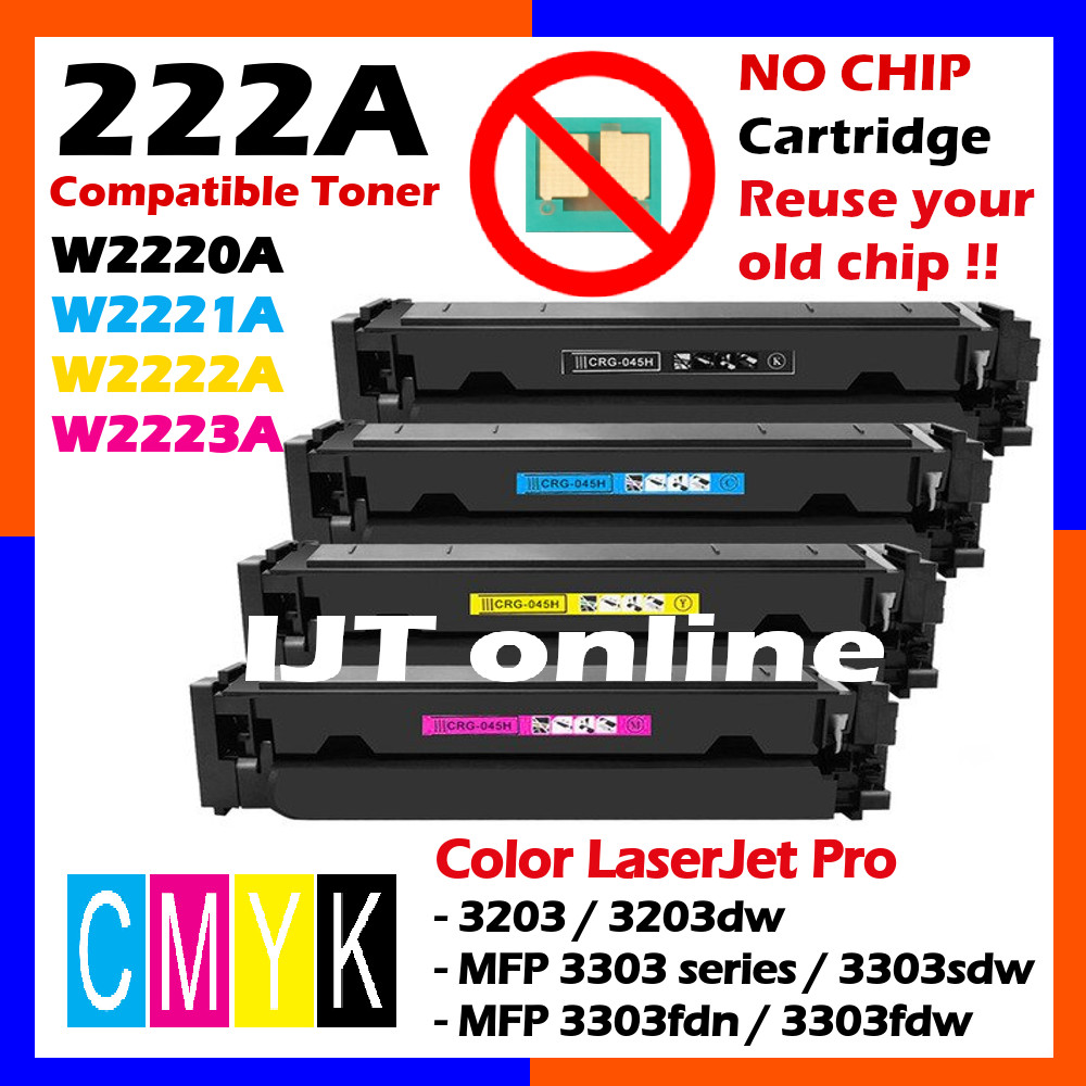 NO CHIP W2220A W2220X W2221A W2222A W2223A Compatible Toner HP 222A ...
