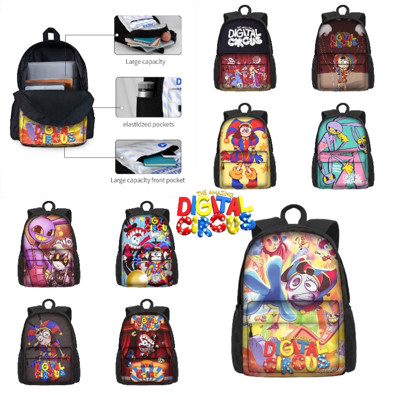 The Amazing Digital Circus Backpack Creative Cartoon Jax Pomni Anime ...