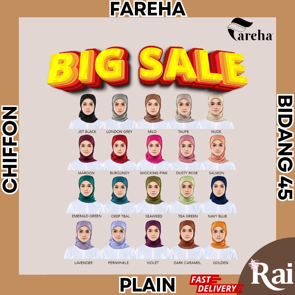 𝗙𝗔𝗥𝗘𝗛𝗔 PSE - CHIFFON PLAIN SPECIAL EDITION - FAREHA CLEARANCE SALE ...