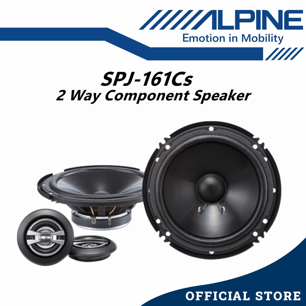 Alpine 2 Way Component Set Car Speaker With Tweeter (6"/250W) SPJ-161CS ...
