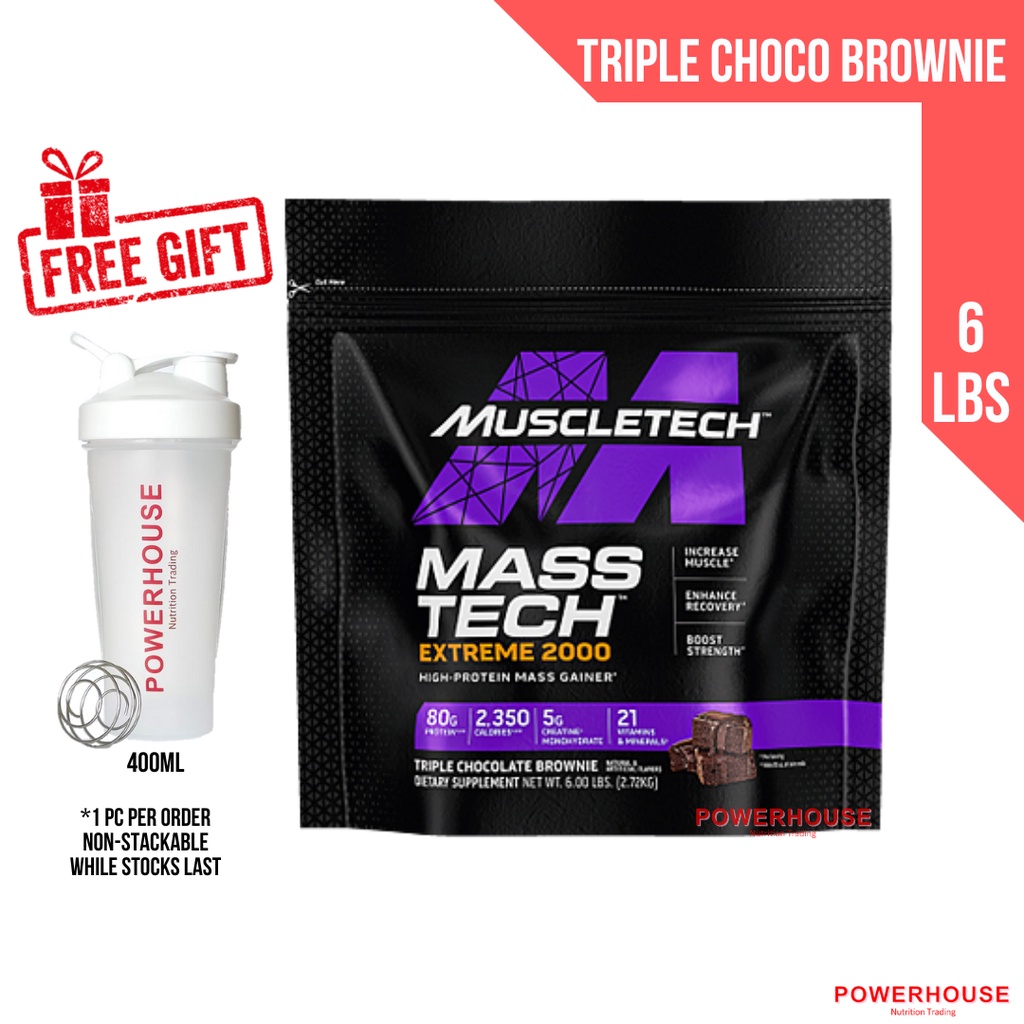 Muscletech Mass Tech Extreme 2000, 6lb [Masstech, Whey Protein Mass ...