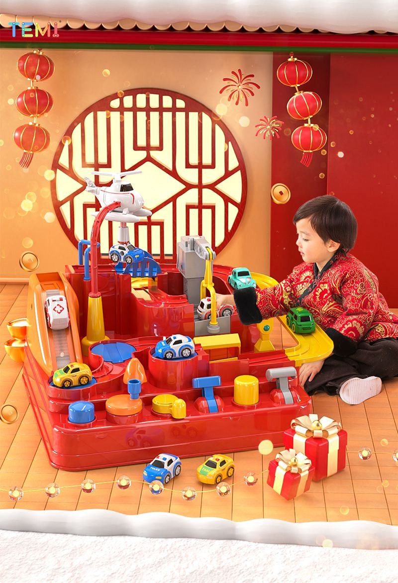 TEMI Car Adventure Toy Set Track & Car Play Set Kids Educational Toy ...