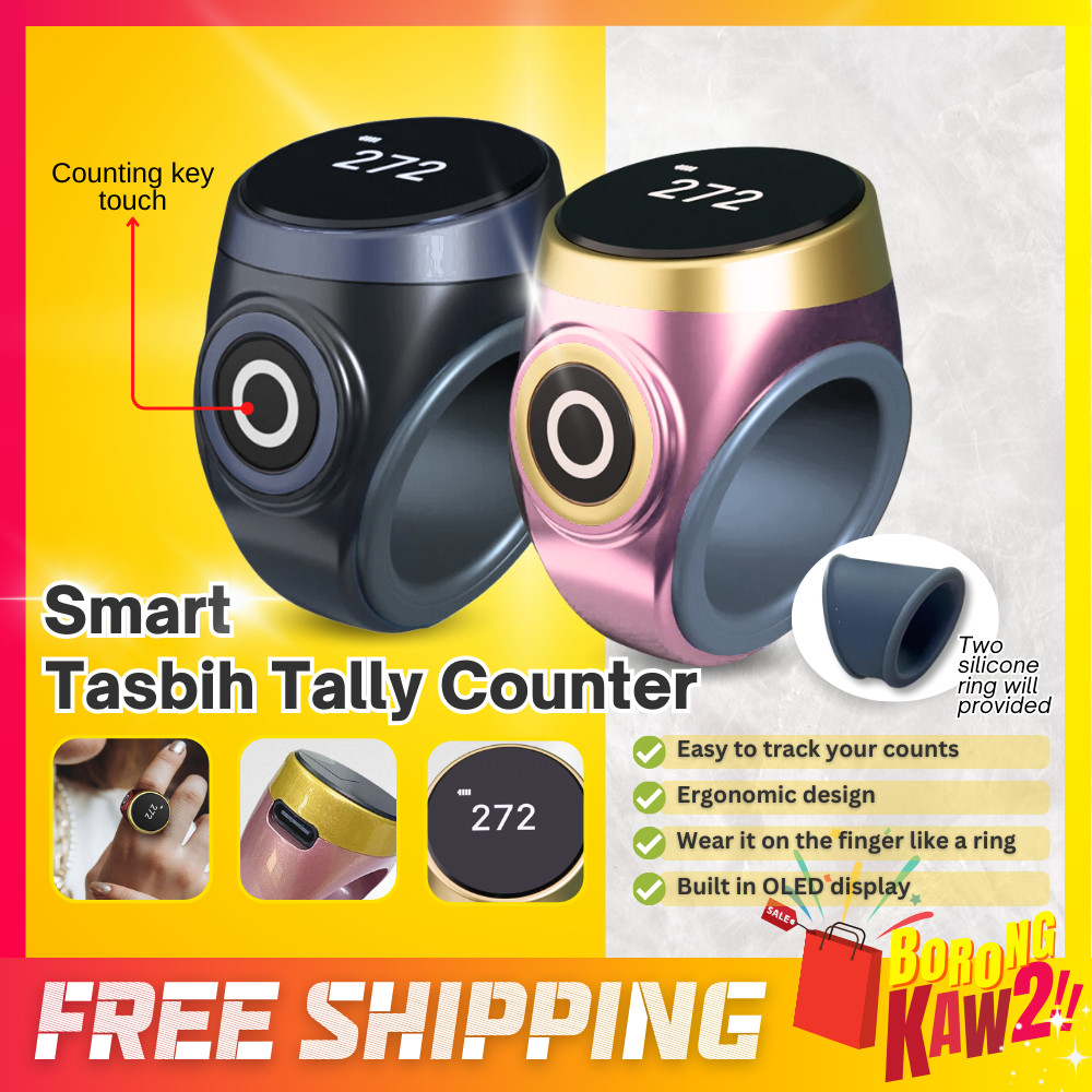 Tasbih Digital Smart Tally Counter Ring Digital Tasbih Ring USB-C ...