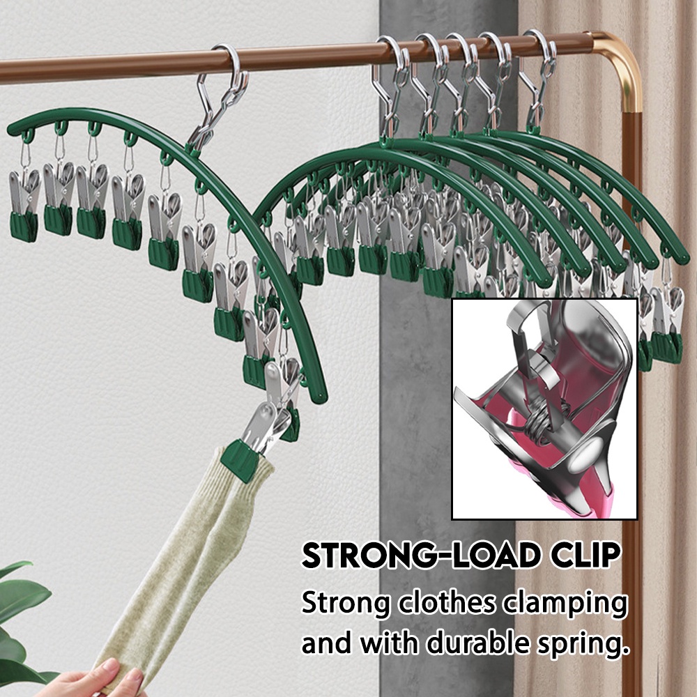 Worthbuy Stainless Steel Drying Hanger Peg Laundry Clip Windproof ...