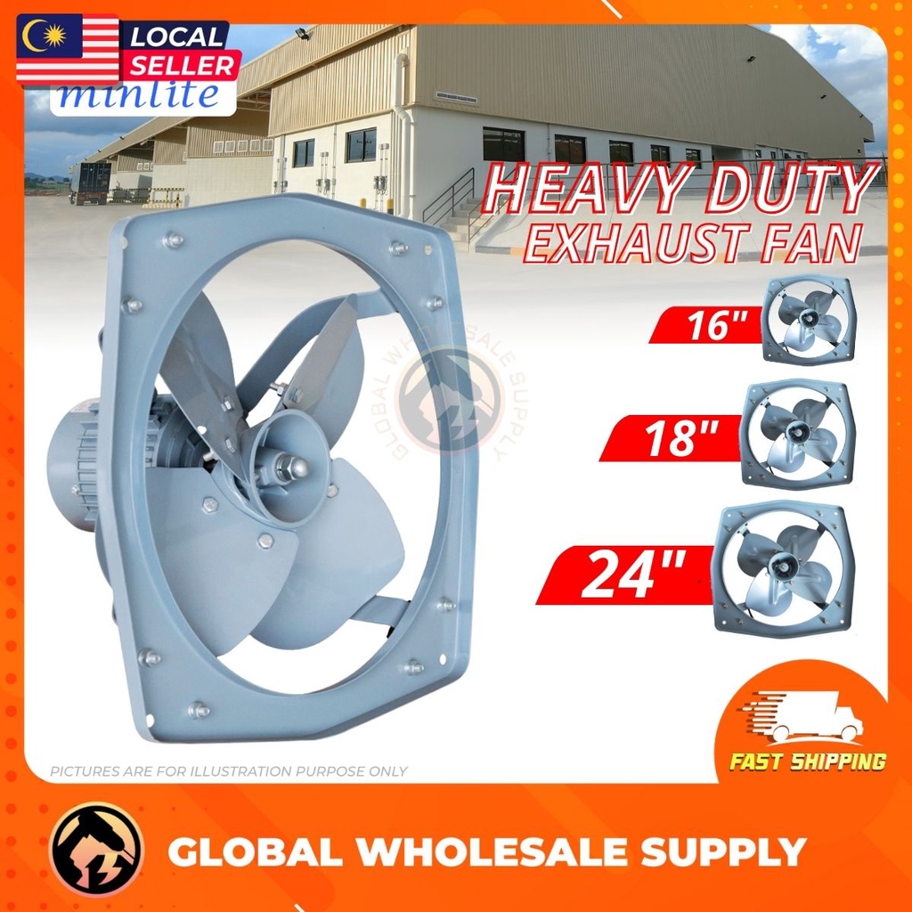 MINLITE HEAVY DUTY High Power Industrial Exhaust Fan Ventilation Fan ...