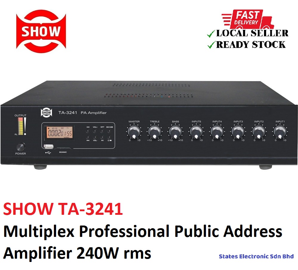 SHOW TA-3241 Multiplex Professional Public Address Amplifier 240W rms (TA3241) | Shopee Malaysia