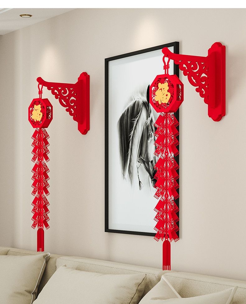 2024 CNY Decorative Pendant Wall Hanging Firecracker Pendant Blessing ...