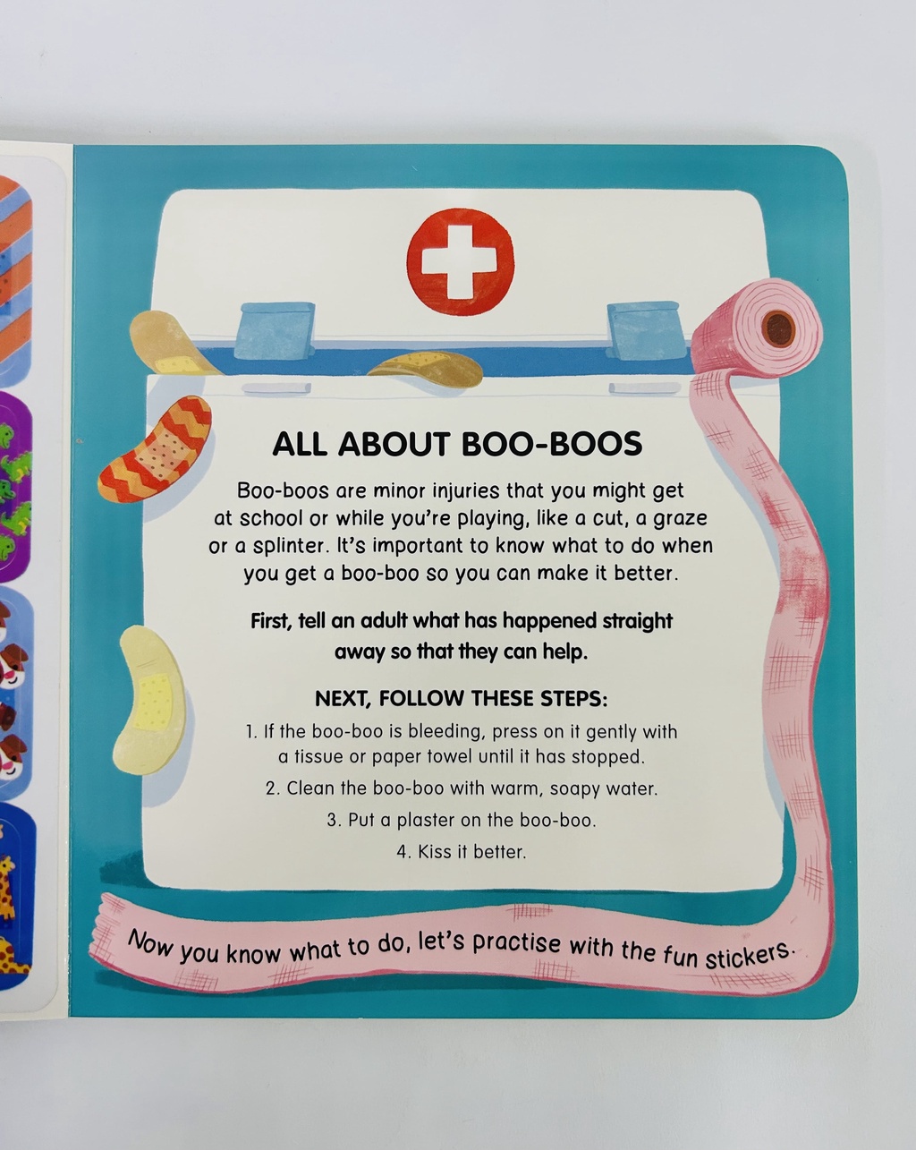 Boo Boo Board Book For Kids Learn To Treat Minor Injuries With 36 ...