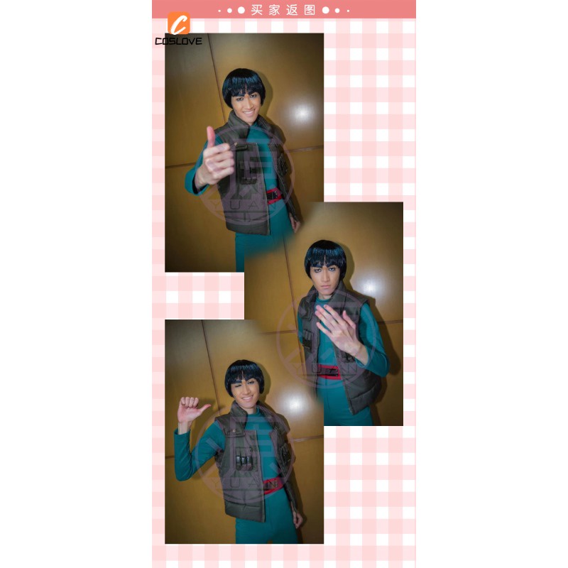 Anime NARUTO Rock Lee Cosplay Green Color Jumpsuit Full Set Costume ...