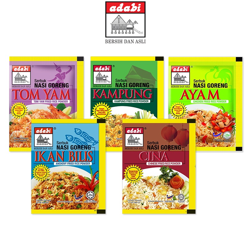 Adabi Serbuk Nasi Goreng 17g Tomyam/ Cina/ Ikan Bilis/ Ayam/ Kampung ...