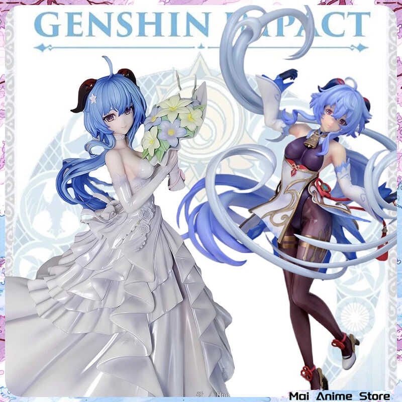 Genshin Ganyu Anime Figure Liyue Wedding Dress Sexy Girl Genshin Impact ...