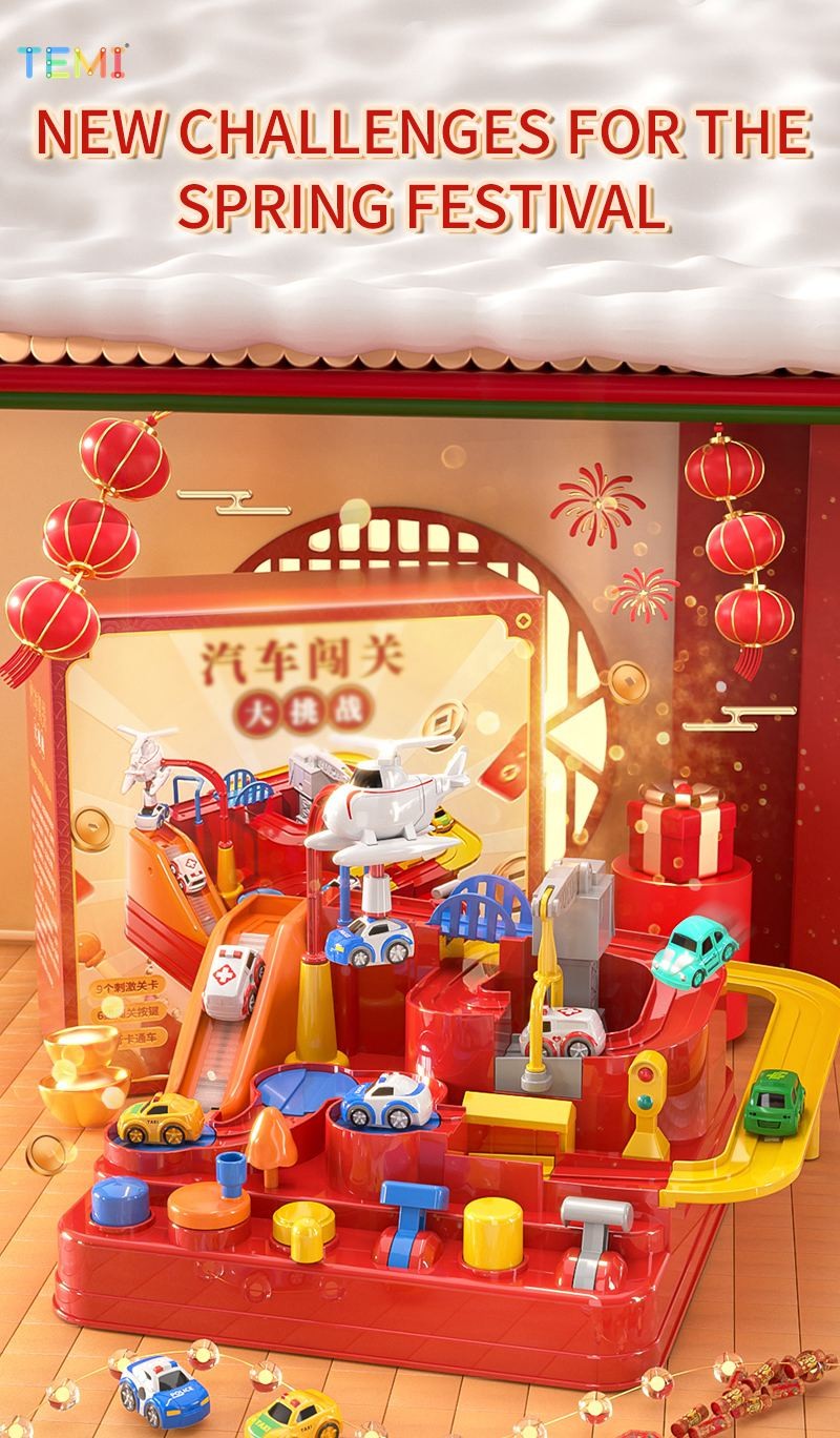 TEMI Car Adventure Toy Set Track & Car Play Set Kids Educational Toy ...