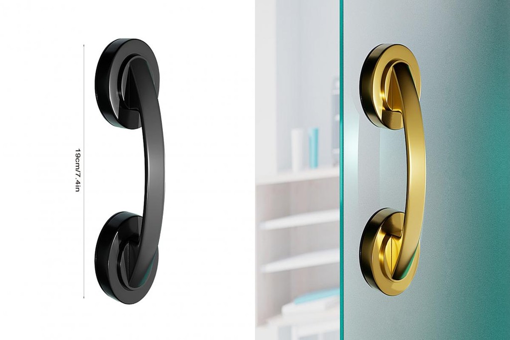 Non-porous Surface Door Knob Strong Suction Cup Glass Door Handle Easy Install Bathroom Sliding ...