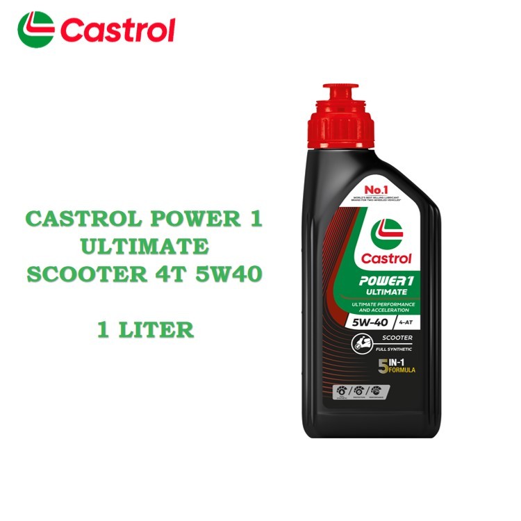 MINYAK CASTROL POWER 1 ULTIMATE SCOOTER 4T 5W40 , 1L (MINYAK HITAM ...