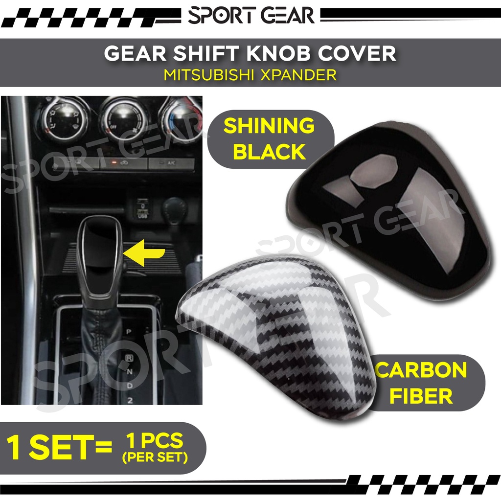 CAR KNOB GEAR FRAME COVER GARNISH CARBON FIBER SHINING BLACK MITSUBISHI ...