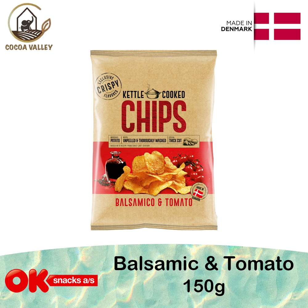 Kettle Cooked Chips Balsamic & Tomato 150g (Made in Denmark)(BB:08/24 ...