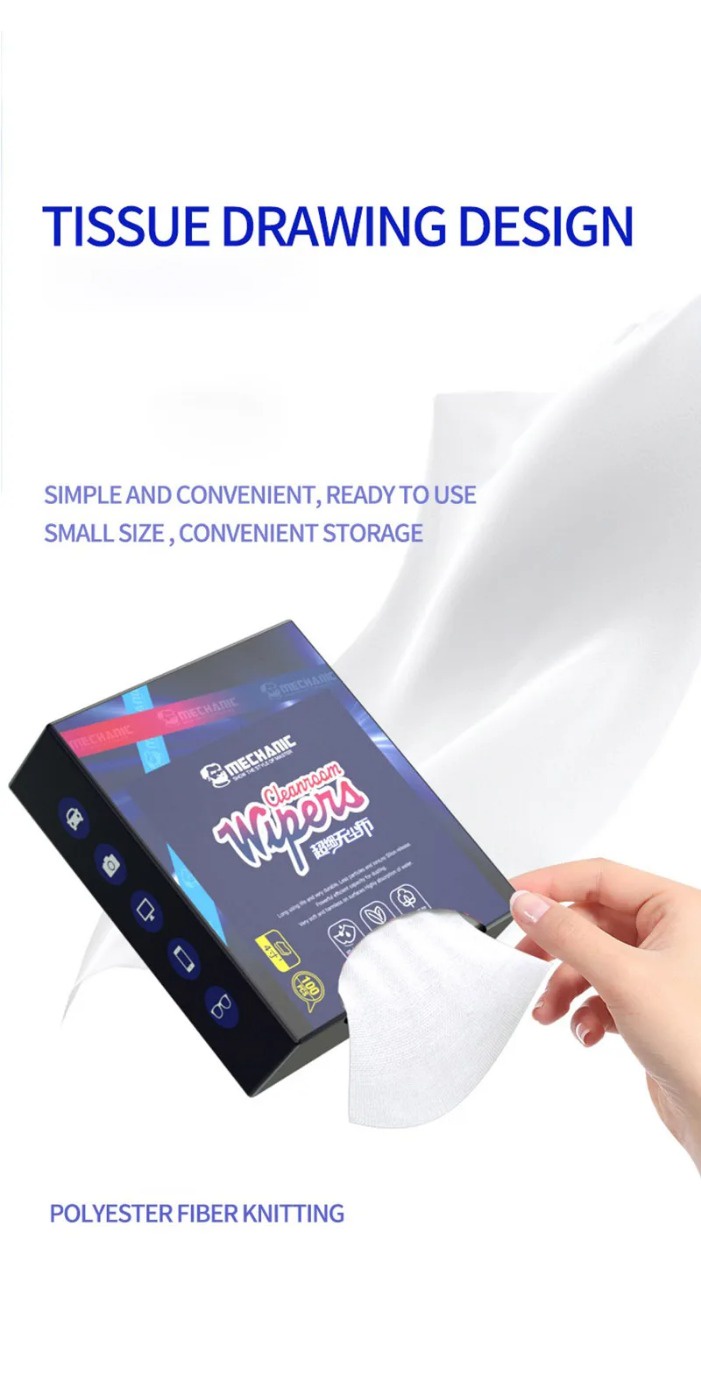 MECHANIC Non-Dust Cloth 50 PCS Anti Static Paper Drawing Type for Phone ...