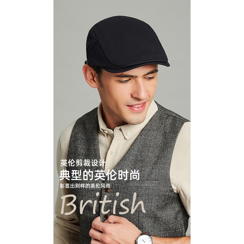 Men British Ivy Cap Fashion Big Head Men Spring and Summer Leisure ...
