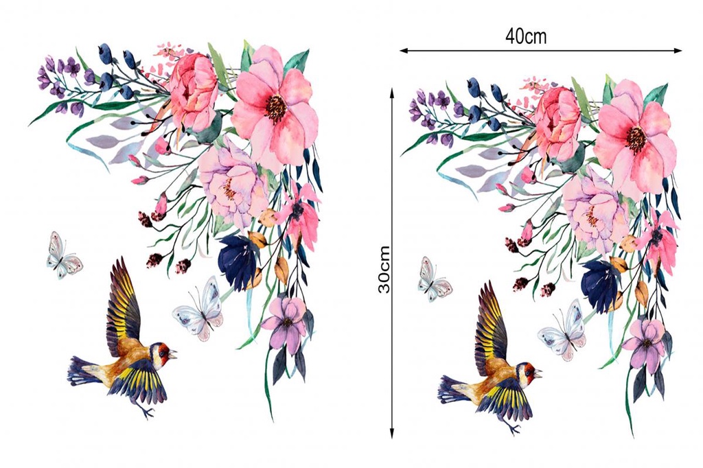 [WMP] 1 Set PVC Refrigerator Sticker for Bathroom Delicate Flower ...