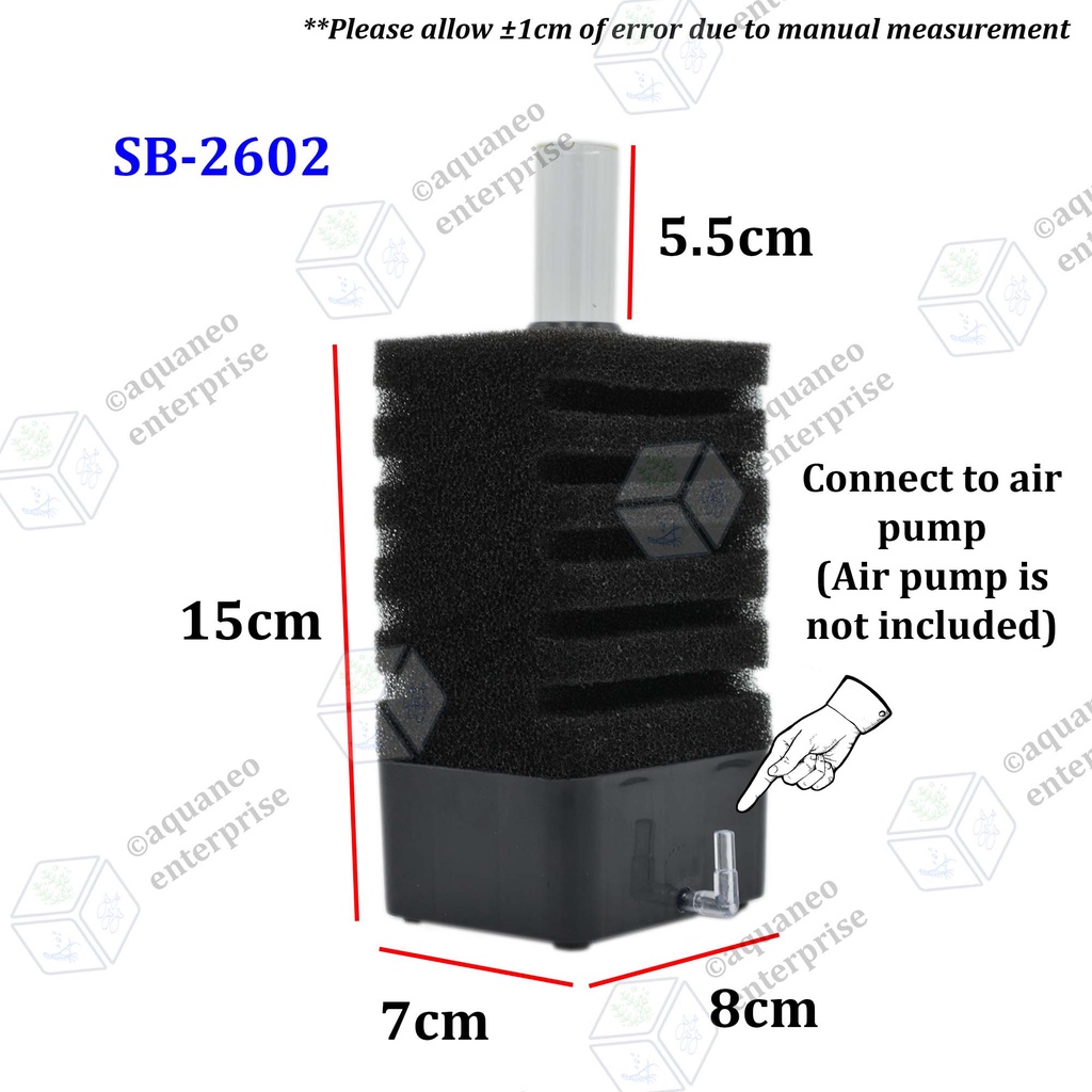 Sobo Aquarium Sponge Filter With Bio Media SB-2601 SB-2602 | aquarium ...