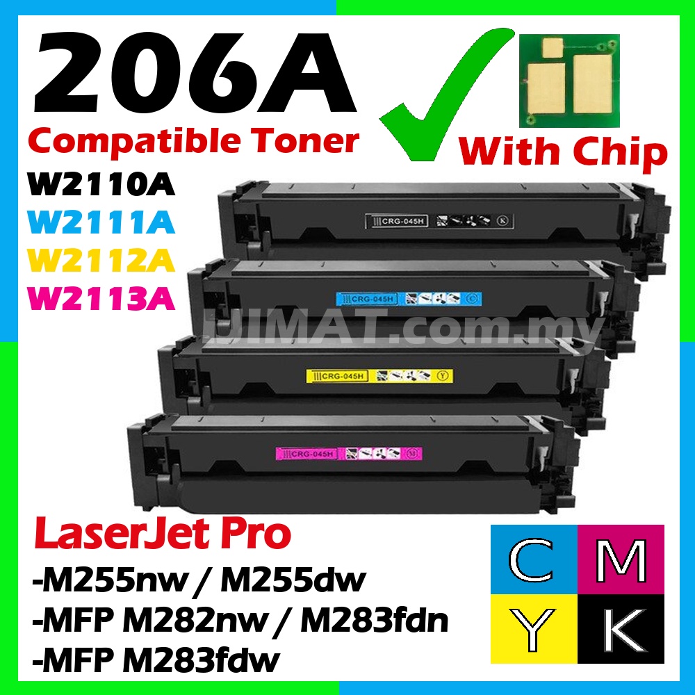 Compatible to HP 206A HP206A W2110X W2110A W2111A W2112A W2113A Color ...