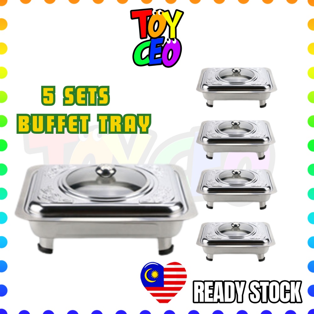 🧸ToyCEO🧸5 Set Buffet Tray Buffet Kenduri Buffet Pan Food Tray Serving ...