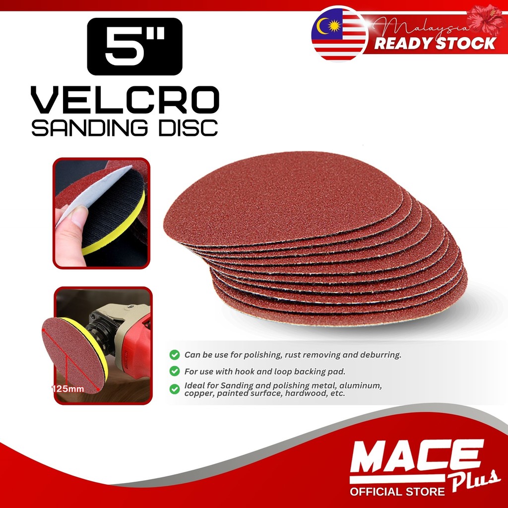 Velcro Sanding Disc 1PCS 125mm / 5 inch Abrasive Sand Paper Sander Wood ...