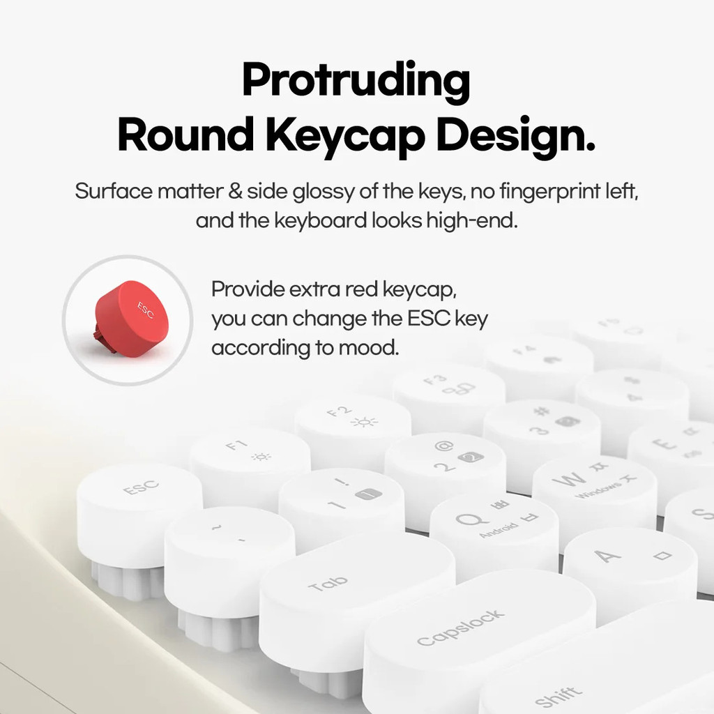 Yunzii Actto B303 B305 B503 Retro Keyboard Wireless Bluetooth ...