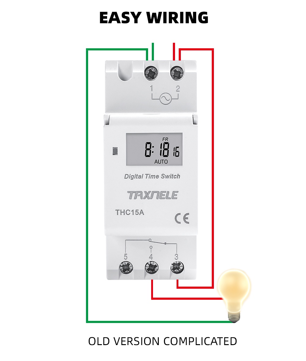TAXNELE Weekly 7 Days Programmable Din Rail Digital TIME SWITCH Relay ...