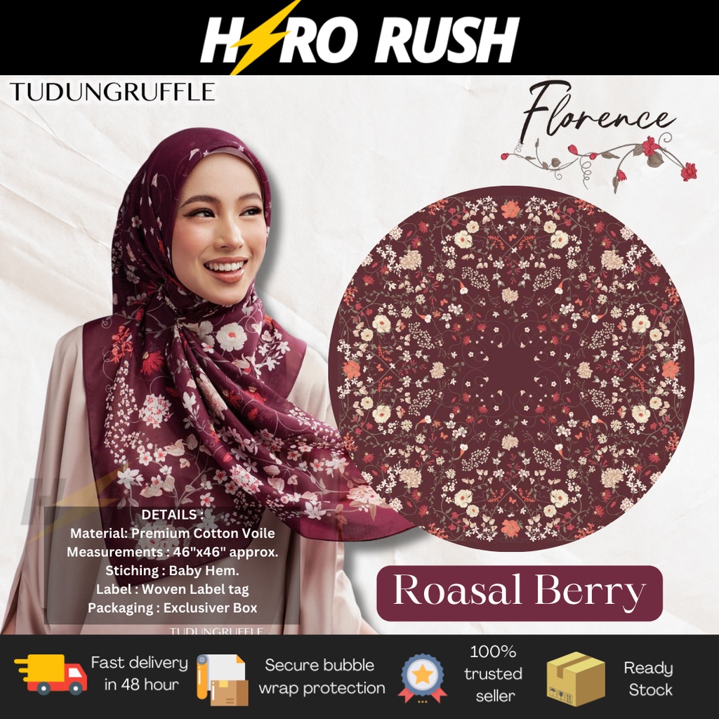 Tudung Ruffle Latest Printed Collection - Premium Cotton Voile and ...