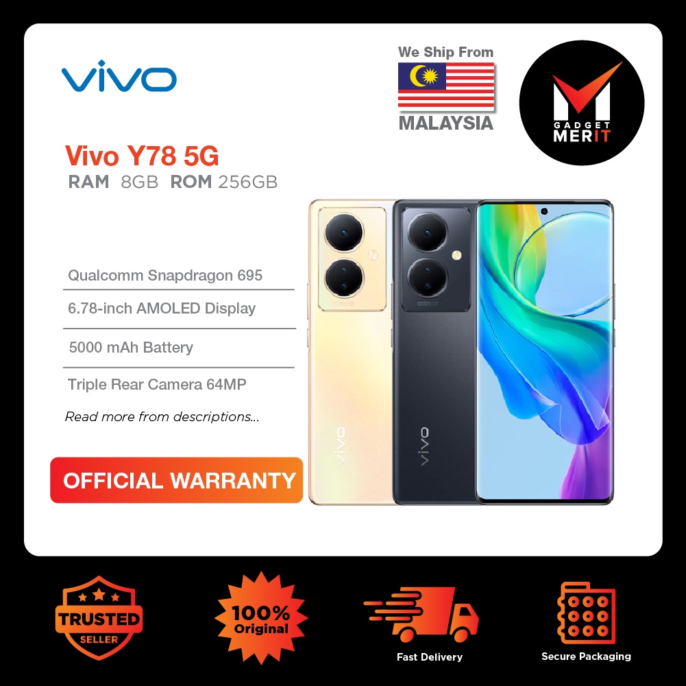 Vivo Y78 5G Smartphone | Qualcomm Snapdragon 695 5G | 6.78" AMOLED ...
