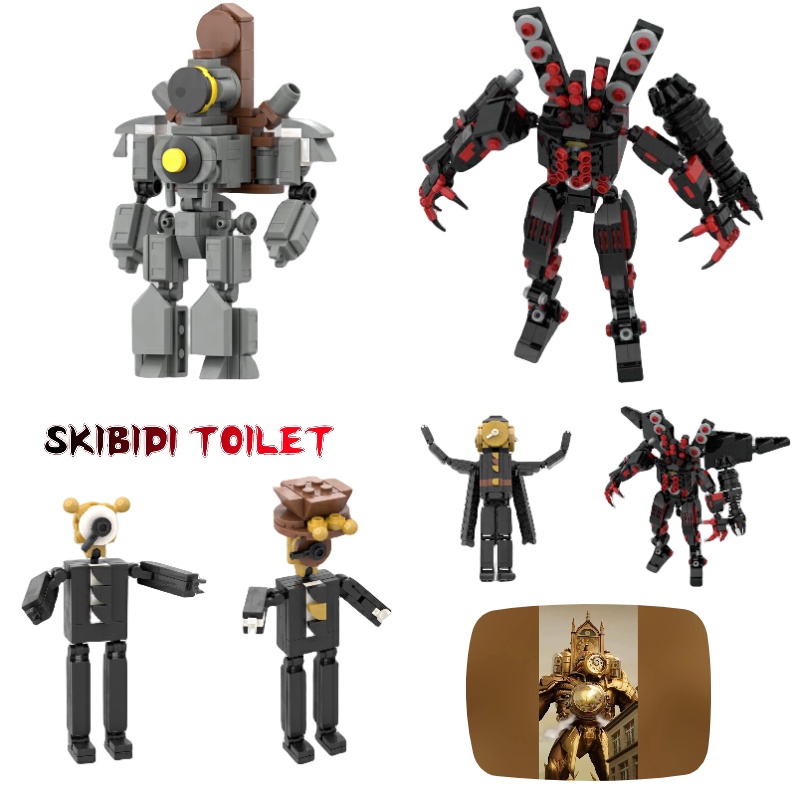 Moc Toilet Skibidi Clock Man Vs Surveillance Man Building Brick Toy Abs ...