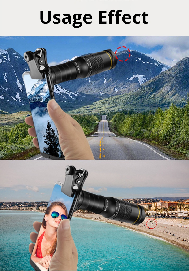 Universal Mobile Phone Monocular Telescope 22X 32X Camera Lens External ...