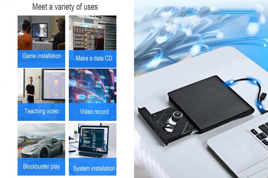 HUARMEY Driver Free External DVD Drive Laptop Accessories Type-C USB 30 ...