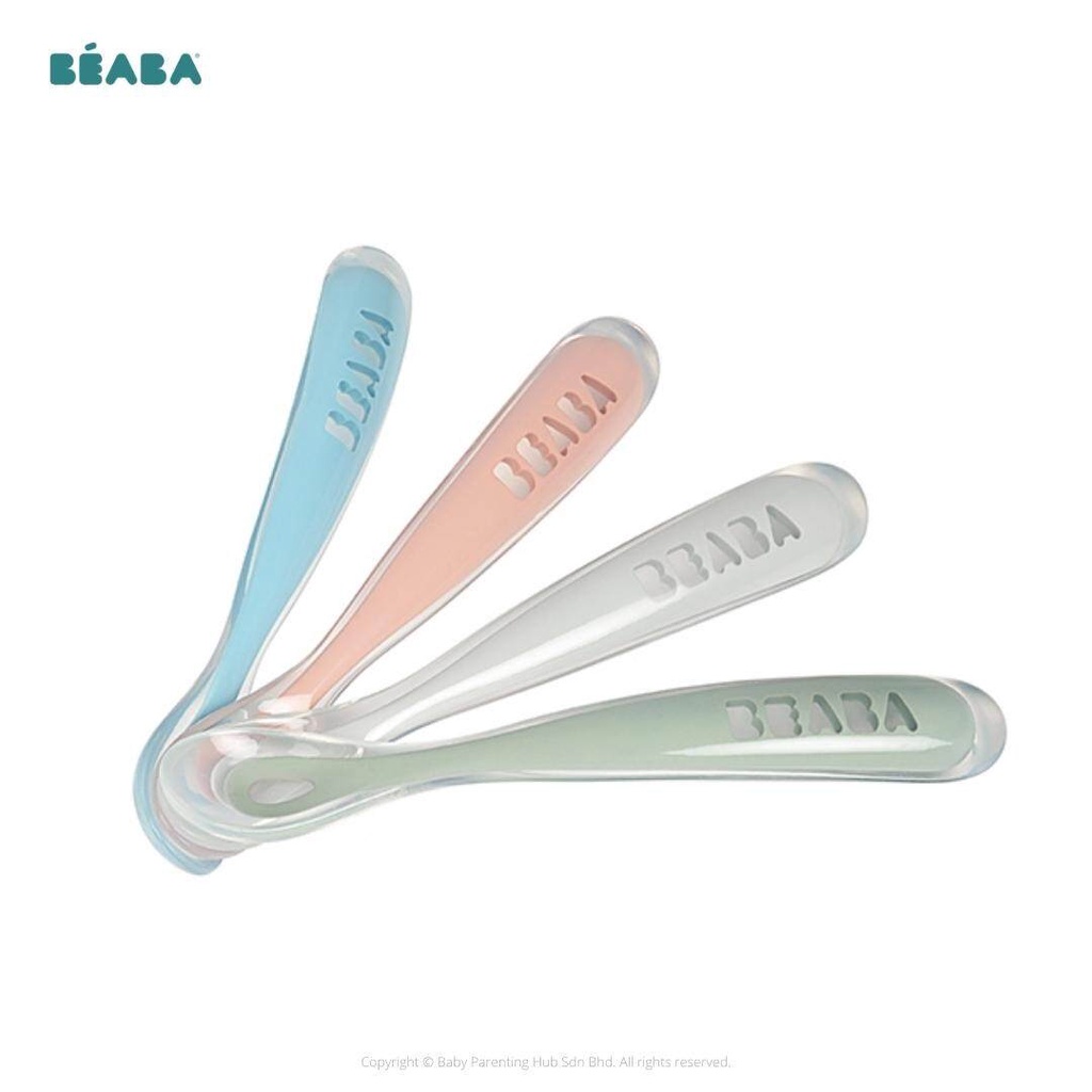 Beaba Set Of 4 First Stage Silicone Spoons | Shopee Malaysia