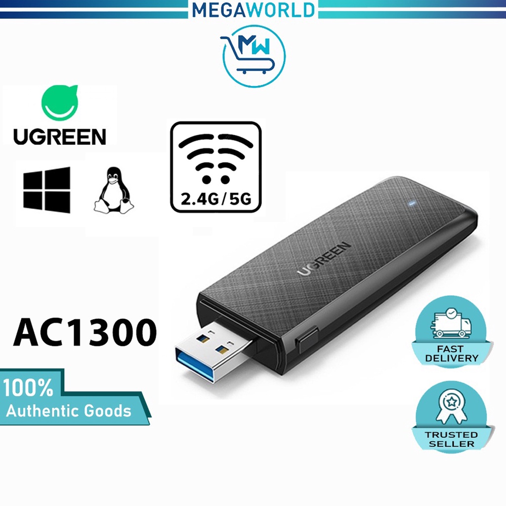 Ugreen Ac1300 Wifi Adapter Wireless Adapter 1300mbps 5ghz 2 4ghz Dual