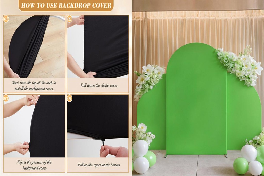 BN Wrinkle-resistant Event Decor Event Backdrop Enhancement Stretchy Spandex Wedding Arch Cover ...