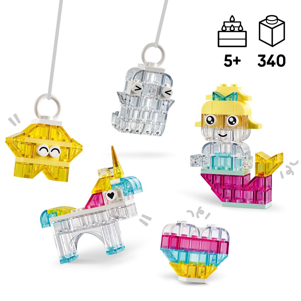 LEGO 11040 Classic Magical Transparent Box Building Bricks Toy Set (340 ...