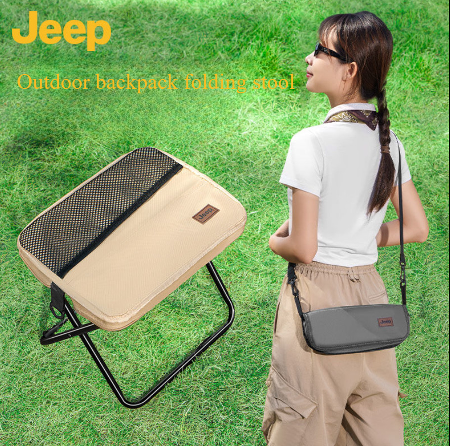 JEEP Outdoor Backpack Stool Folding Chair Fishing Stool Breathable and ...