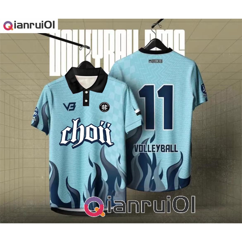 Choii Retro Collar Jersey T Shirt Viral Tiktok Baju Malaysia Berkoalr ...