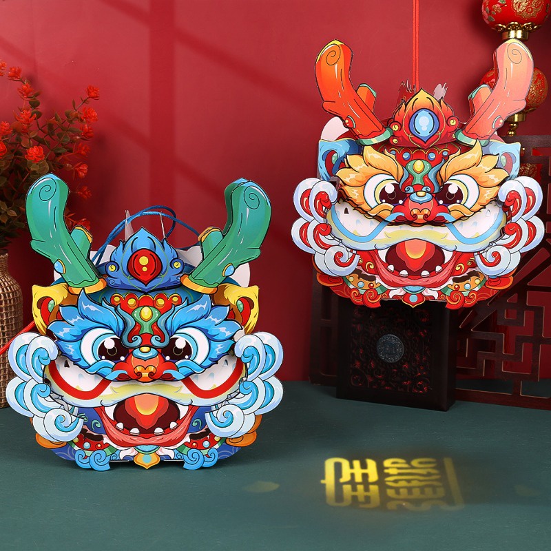 DIY Chinese Dragon New Year 3D Projection Lantern / Handmade Handheld ...