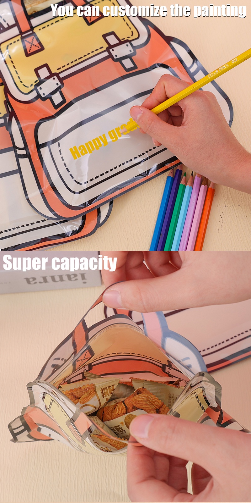 Backpack Shaped Handheld Candy Bag / Self Sealing Bag for Chocolate ...