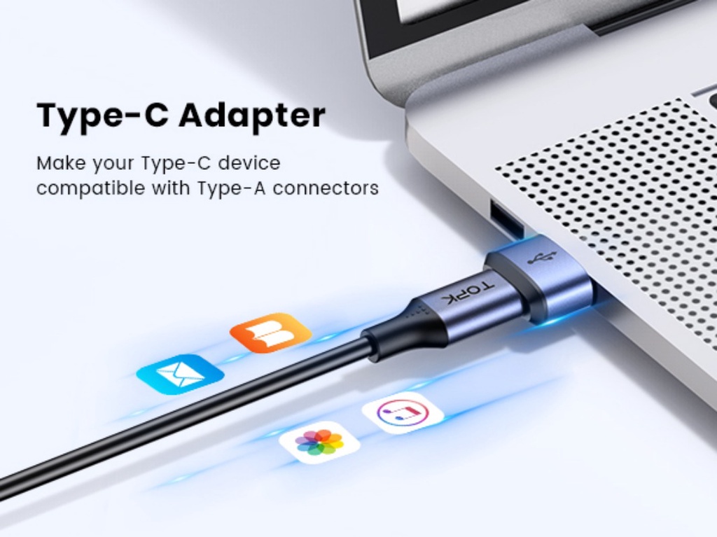 [Value Choice] TOPK AT13 USB C to USB Male Adapter USB Female (Type-C ...
