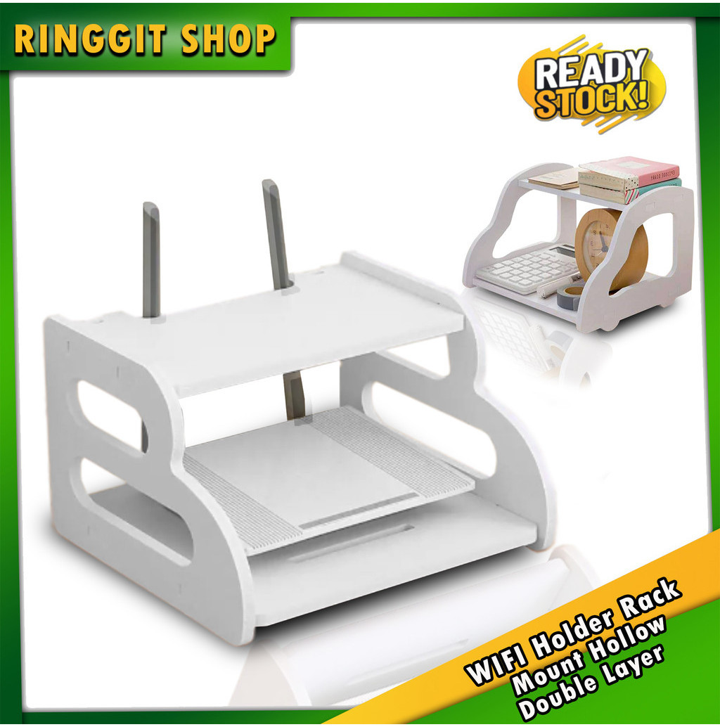 Ringgit Shop Modem WIFI Holder Rack Wall Mount Hollow Double Layer ...