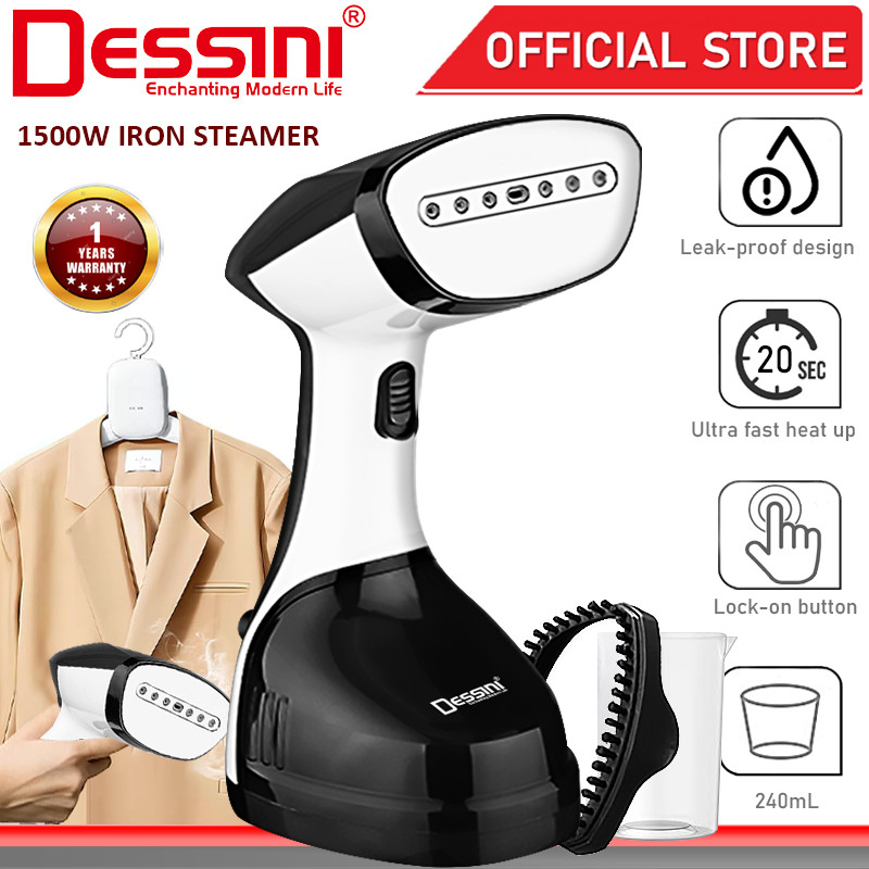DESSINI ITALY 1500W Electric Ceramic Soleplate Garment Steam Iron ...